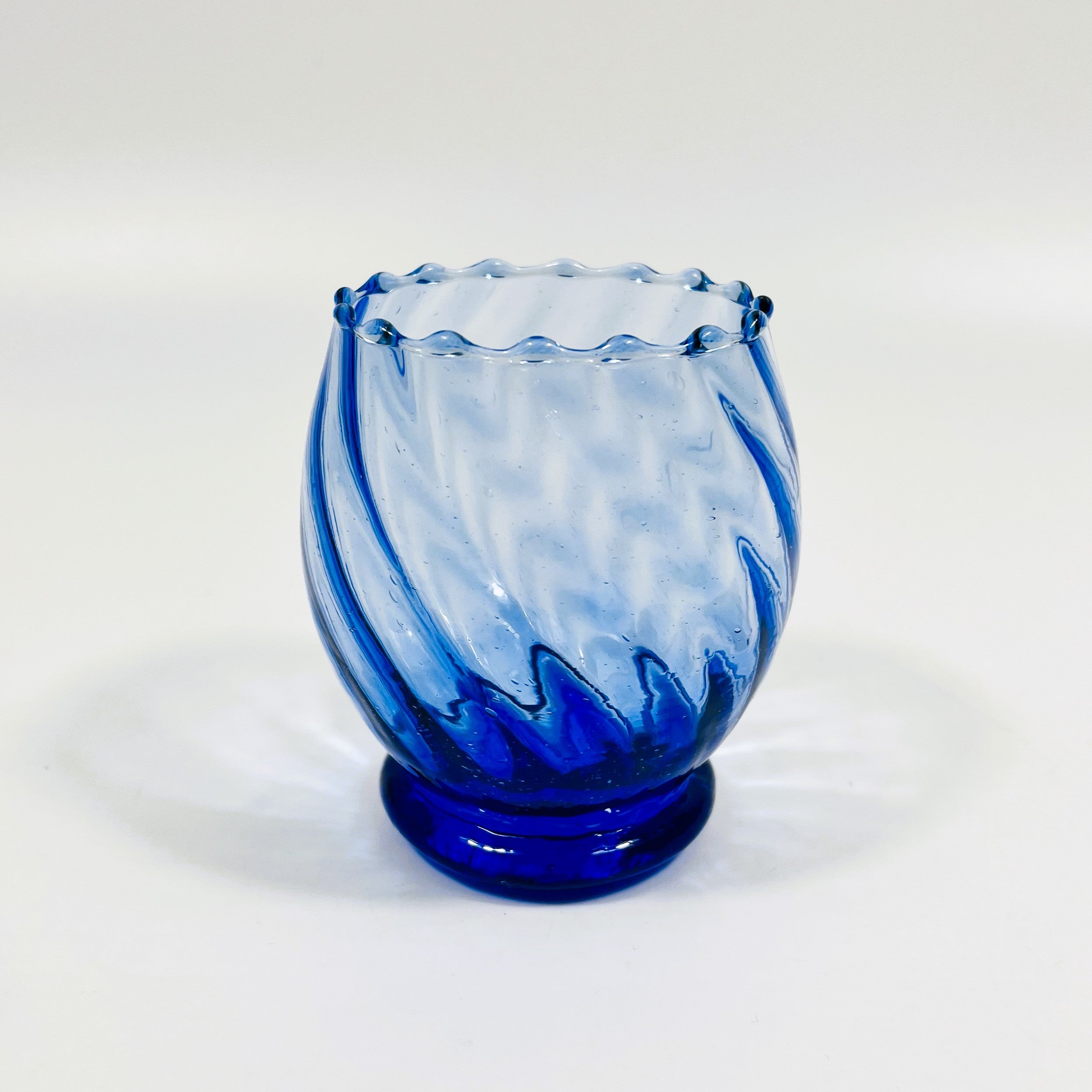 Moroccan Handmade Recycled Glass Curve Twist Tumbler 250ml Jarapa
